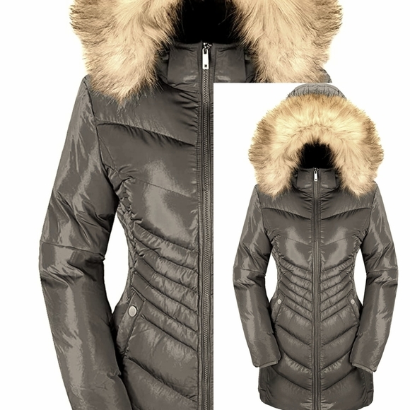 Jackets & Coats | Silver Down Jacket Winter Long Puffer Parka Coat With ...